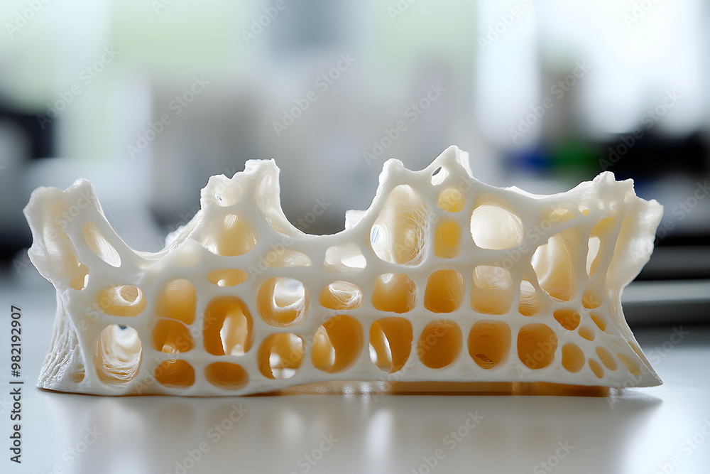 Bioprinted cartilage structures showcase intricate designs and textures ...