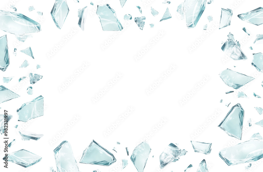 Frame of broken glass. Transparent background PNG. Shattered glass ...