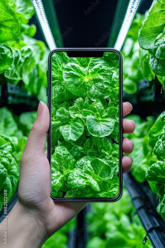Smartphone app managing temperature and humidity levels in a hydroponic ...