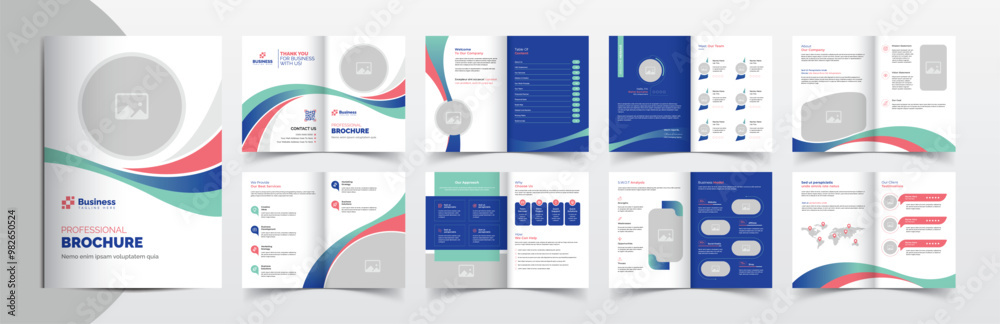 Creative corporate company business brochure template layout design, 16 ...