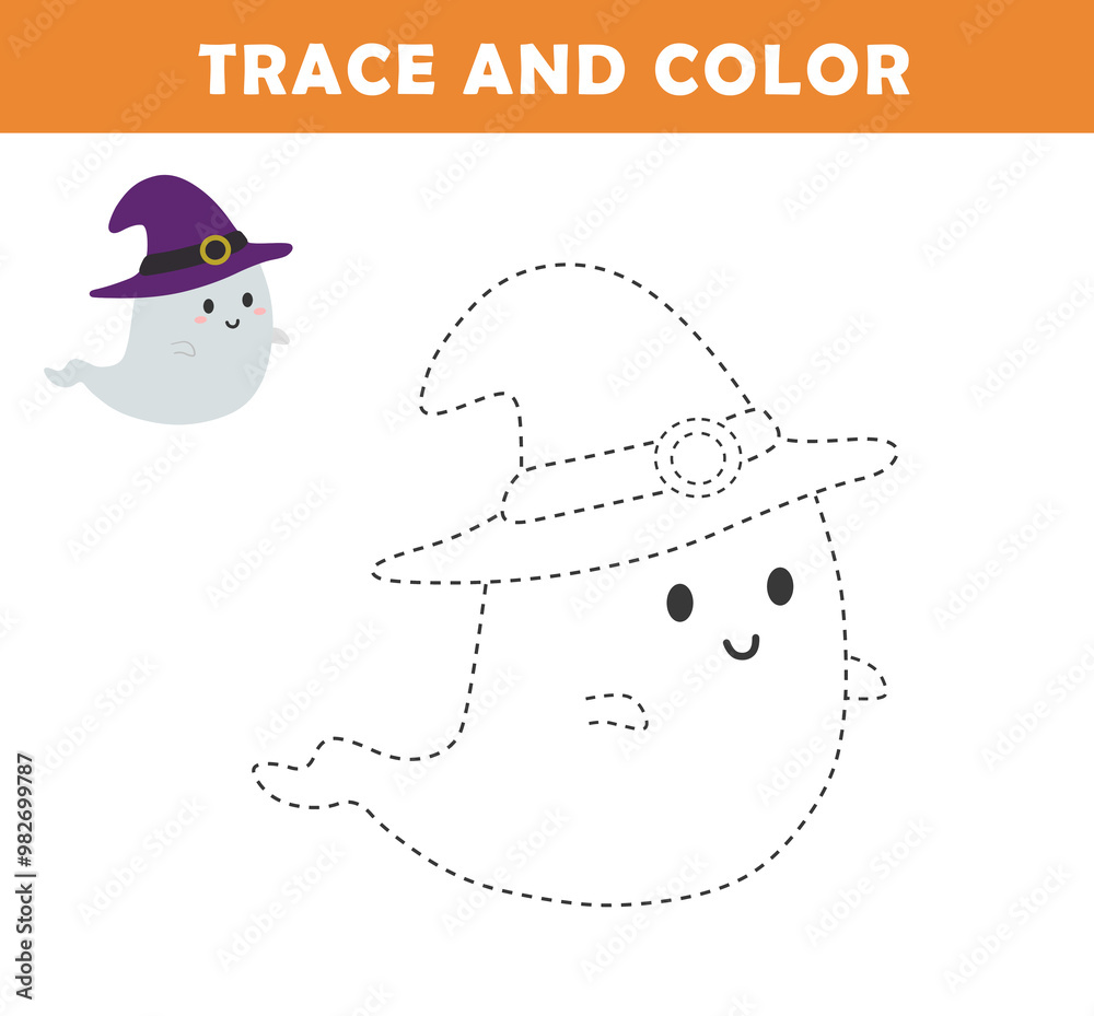Trace and color for children. Handwriting practice. Coloring page for ...