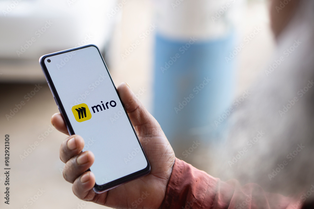 Dhaka, Bangladesh- 19 Sep 2024: Miro logo is displayed on smartphone ...