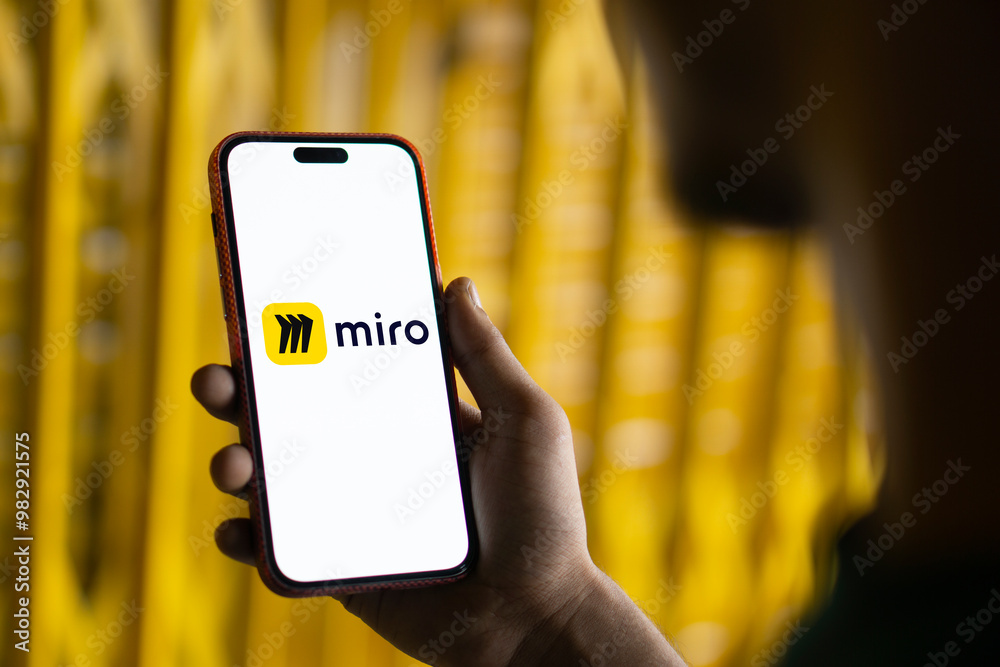 Dhaka, Bangladesh- 19 Sep 2024: Miro logo is displayed on smartphone ...
