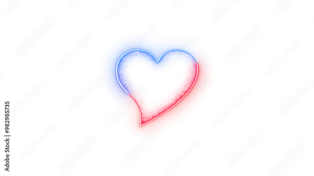 Hearts in unicode symbol icon neon glow on transparent background blue ...