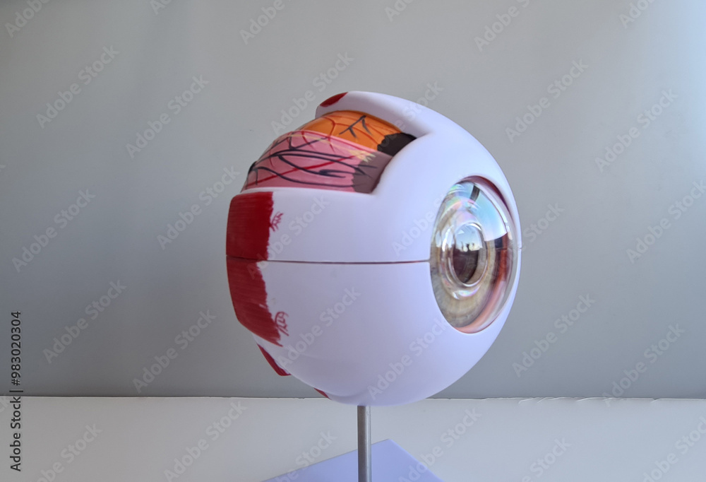 Foto de Stock Enlarged anatomical eye model. Eye anatomy, human eye ...