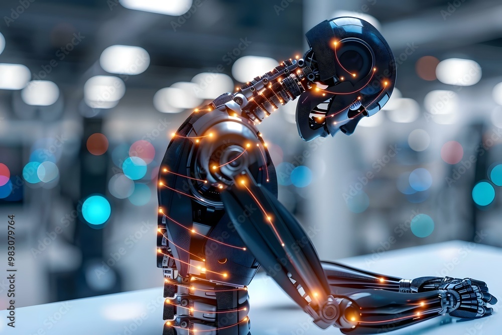 Collage Of A Humanoid Robot Suffering From Ache At Several Parts Of The ...