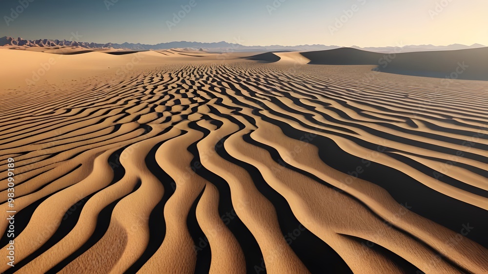 Graphic of a Realistic Desert Landscape. Ideal for designing video ...