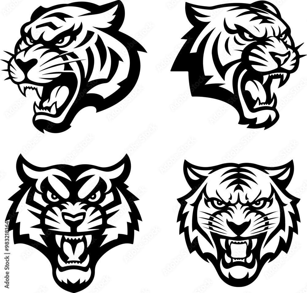tiger head illustration isolated on white background. Images for logo ...