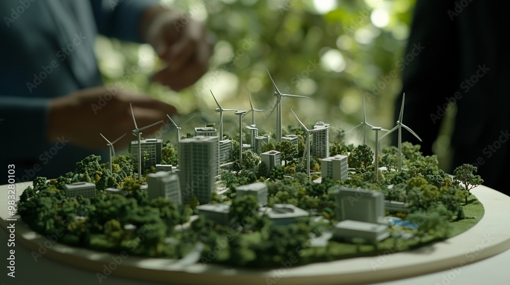 Sustainable Urban Development Presentation - Detailed scale model of a ...