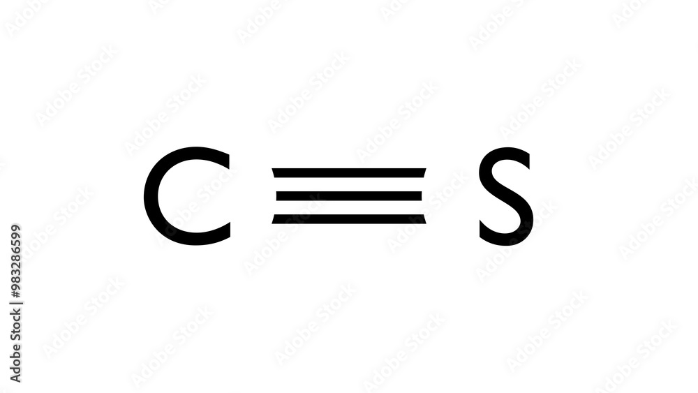 Stock-Illustration „carbon monosulfide molecule, structural chemical ...