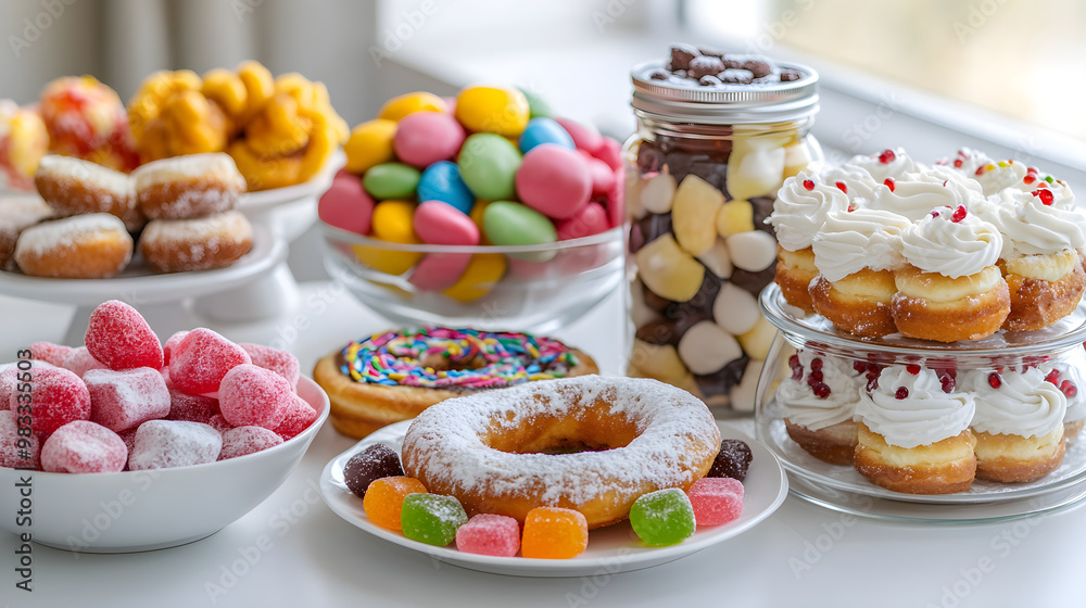 Foto Five Types of Sugary Foods on White Kitchen Table That Cause ...