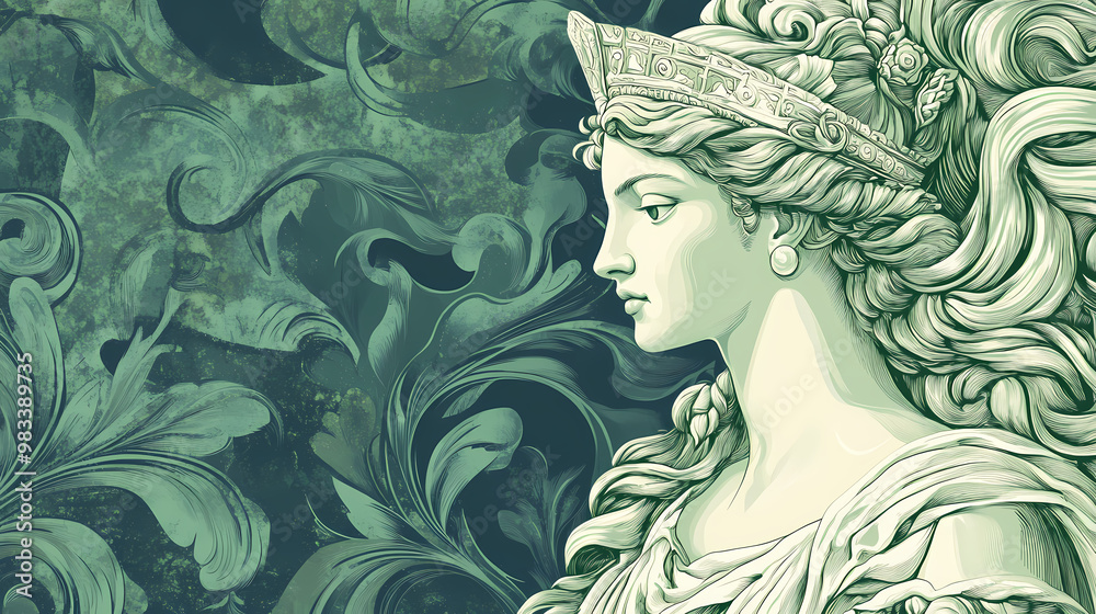 Стоковая иллюстрация «Greek god and goddess hera illustration, hera ...