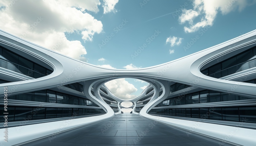 Innovative architectural curves and design depicting a futuristic ...