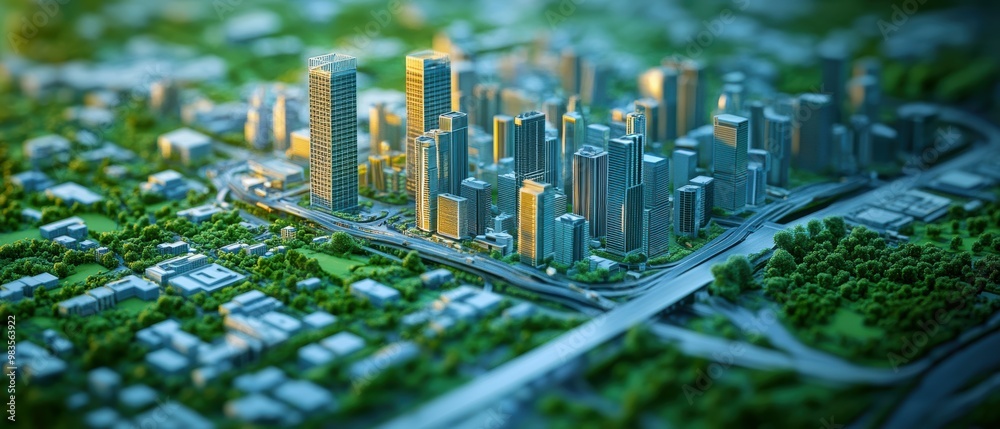 Urban planners designing smart city infrastructure using interactive 3D ...