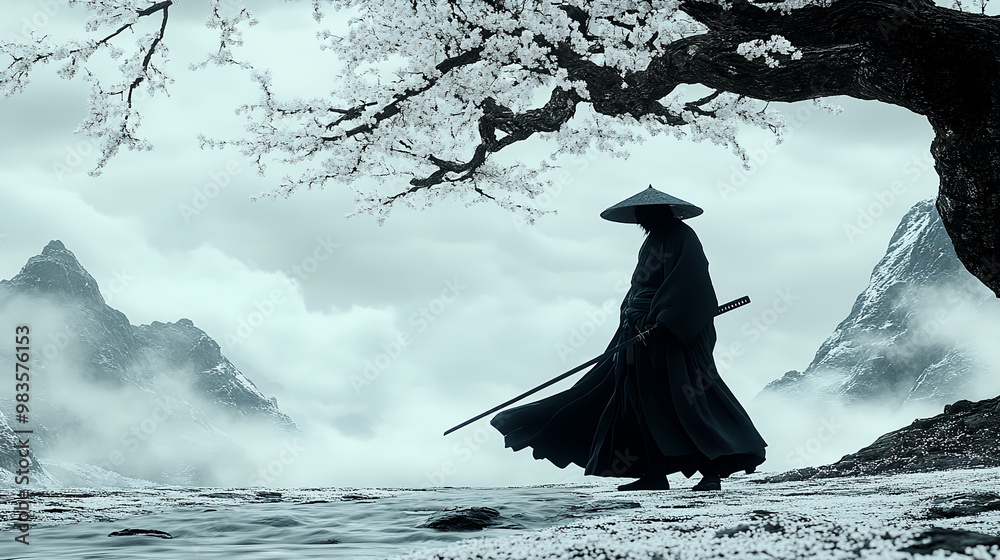 Samurai, sumi-e, ink painting, Japanese painting, Edo period, Meiji ...