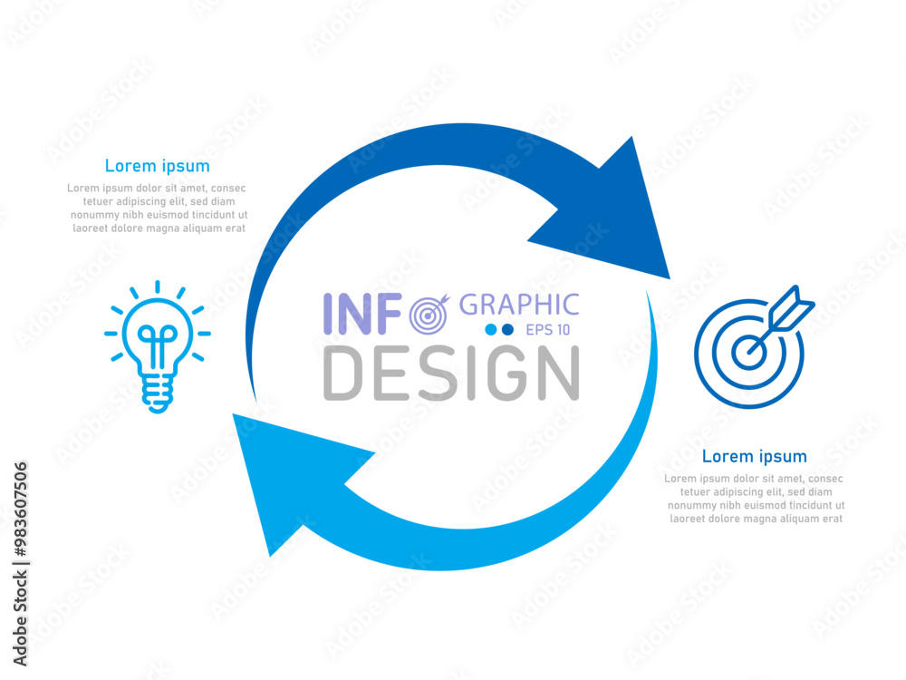 Infographic presentation design of vector 2 step process, presentation ...