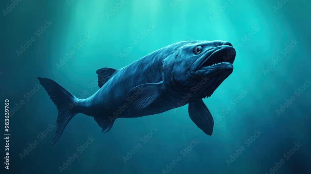 Ilustración de Stock Deep sea fish with elongated bodies swimming in ...
