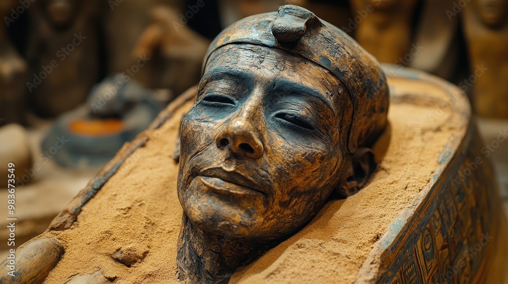 Hyper-Realistic Photograph of an Ancient Egyptian Mummy in a Coffin ...