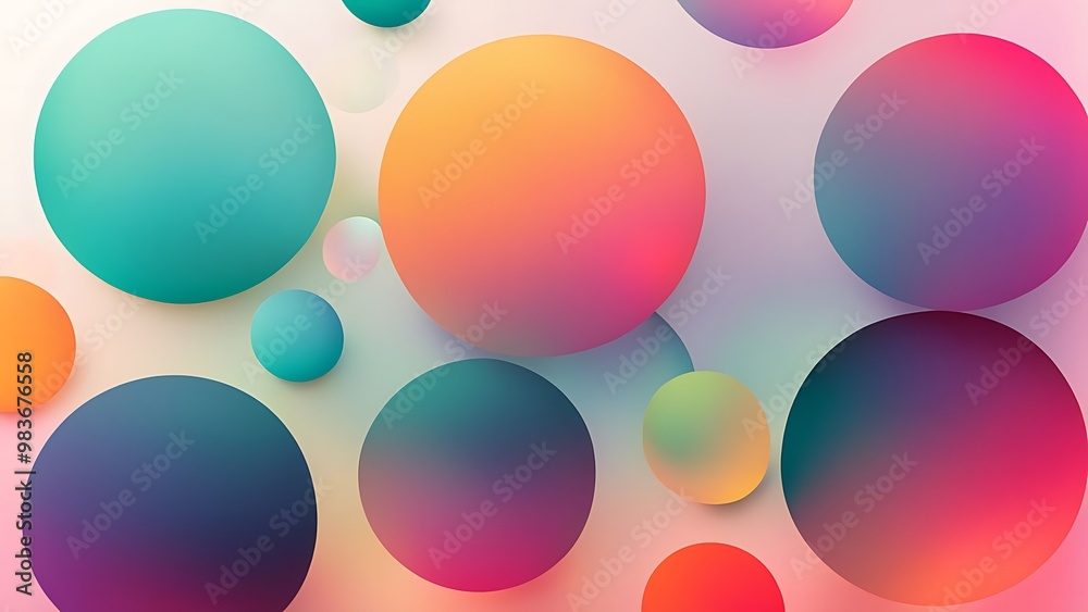 Vibrant circles of various sizes overlapping with subtle transparency ...