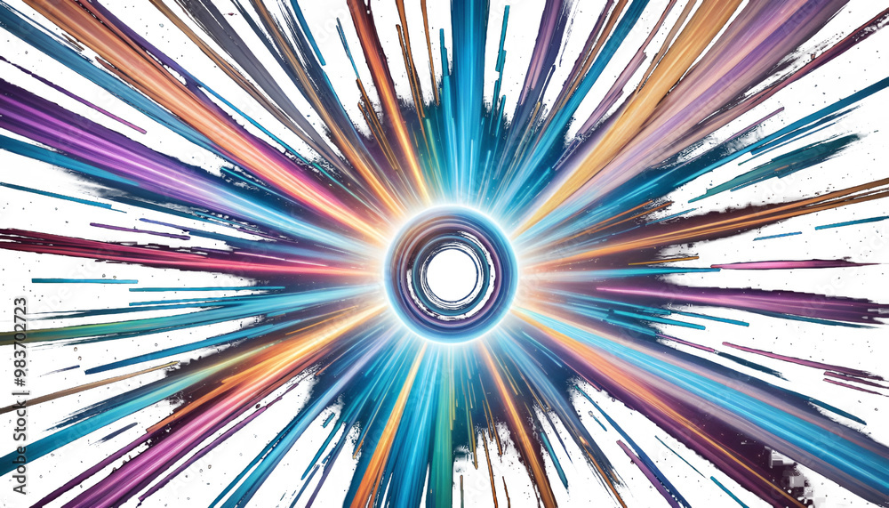 streaks speed hyperspace horizon warp colorful background event hand ...