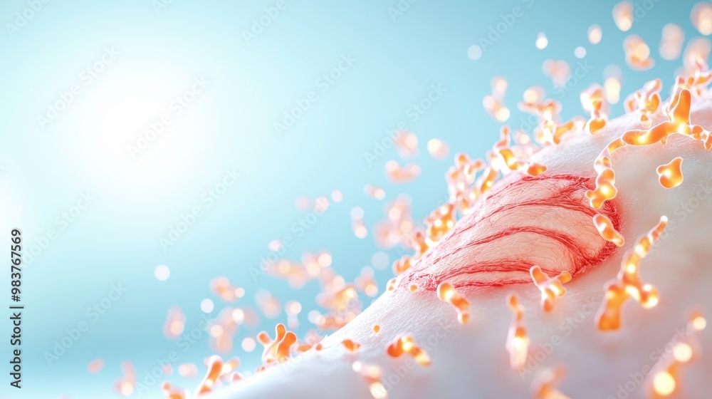 Wound Healing Process with Bacteria and Cells Illustration Stock ...