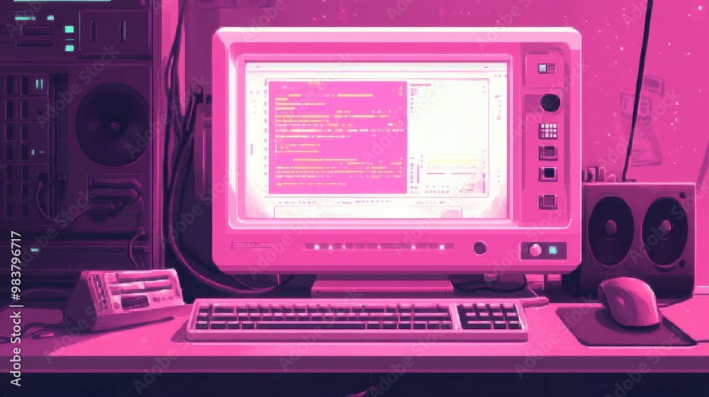 Retro old computer user interface,Pink Y2K computer window page and ...