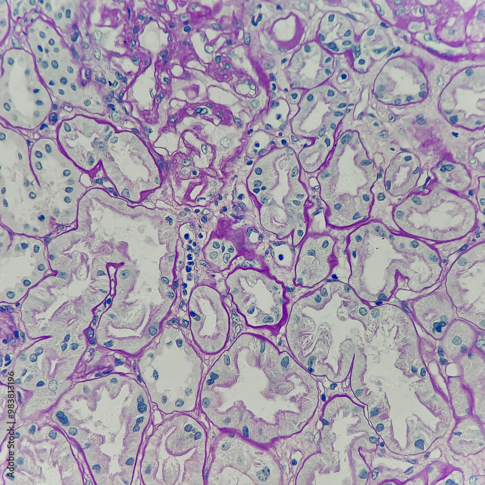 Camera photo of the transplant kidney, showing peritubular capillaritis ...
