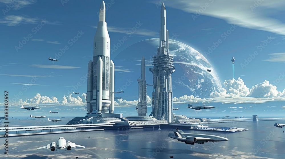 Platinum Space Elevator Terminal: Showing a terminal where a space ...