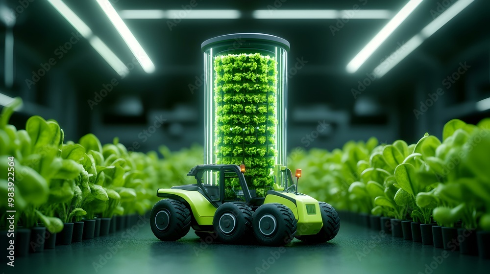 Vertical farm tower under construction, innovative design, urban ...