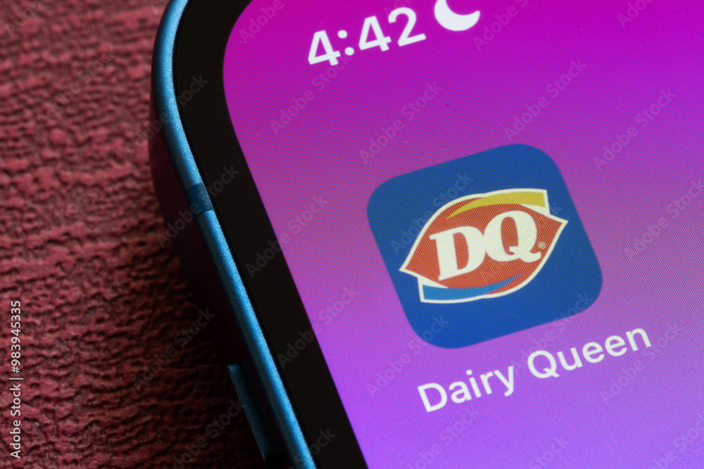 Portland, OR, USA - Sep 3, 2024: Dairy Queen mobile app icon is seen on ...