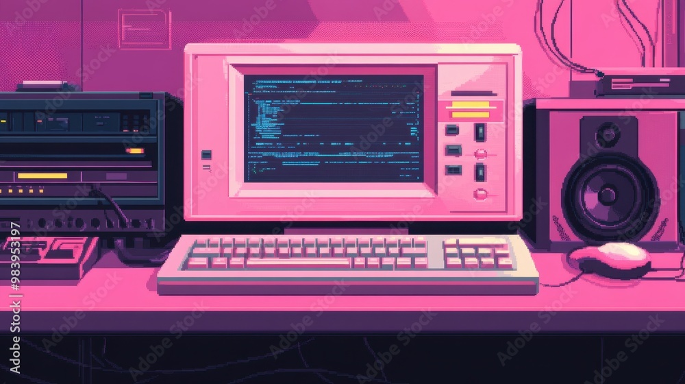 Retro old computer user interface,Pink Y2K computer window page and ...