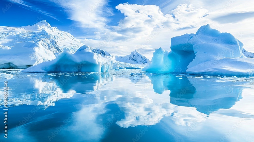 Glacial meltwater cascading dramatically from a calving iceberg ...