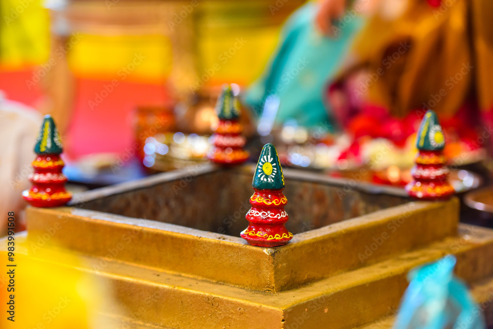 Hindu Traditional Pooja. Vedic fire ceremony called Yagya. Indian ...