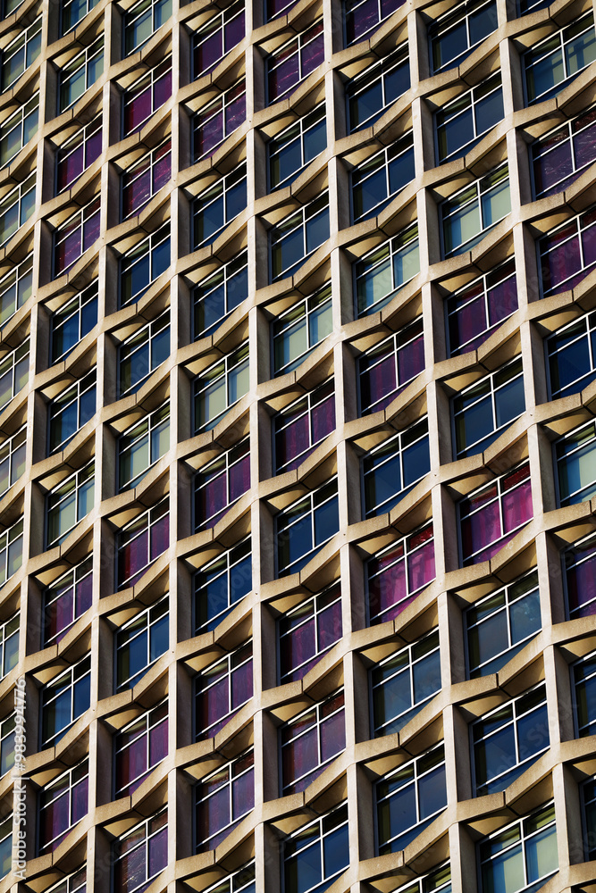 1960s modernism: post-war skyscraper; architectural symmetry, brutalist ...