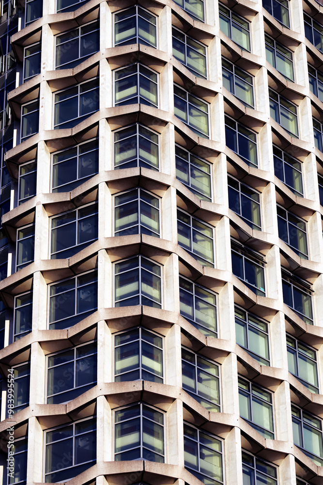1960s modernism: post-war skyscraper; architectural symmetry, brutalist ...