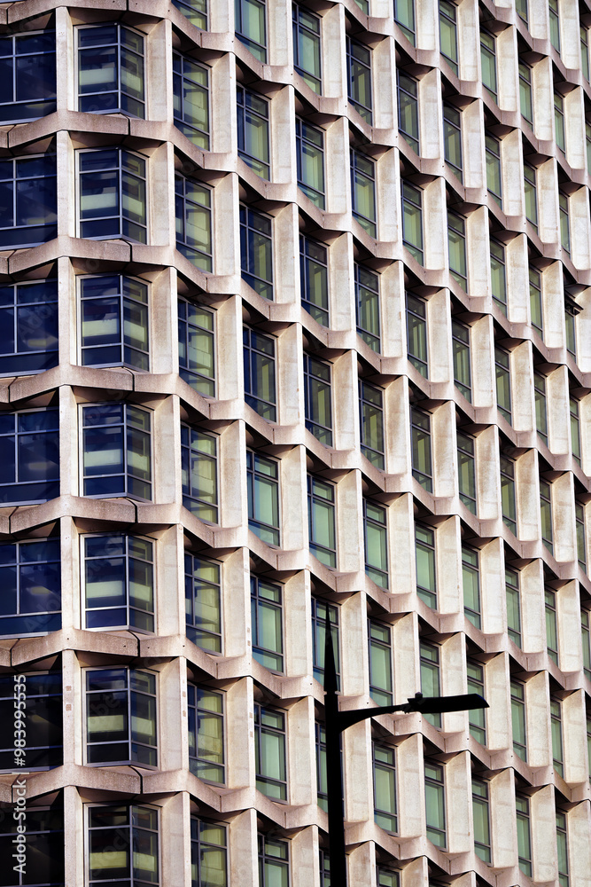 1960s modernism: post-war skyscraper; architectural symmetry, brutalist ...