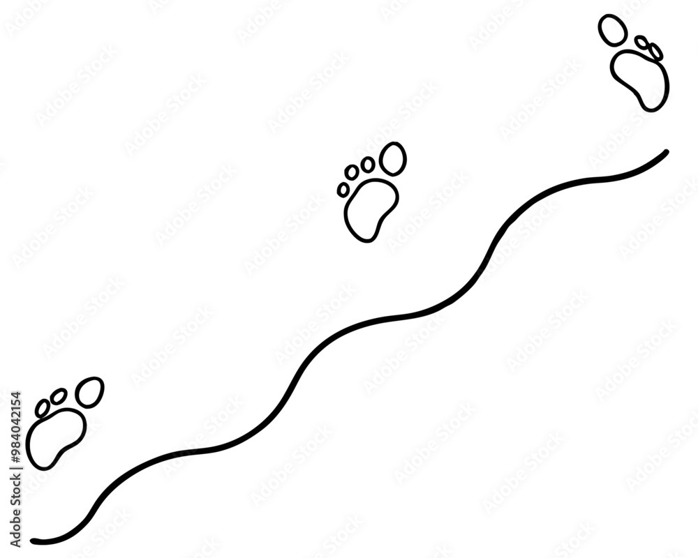 traces human steps outline coloring book page line art drawing Stock ...