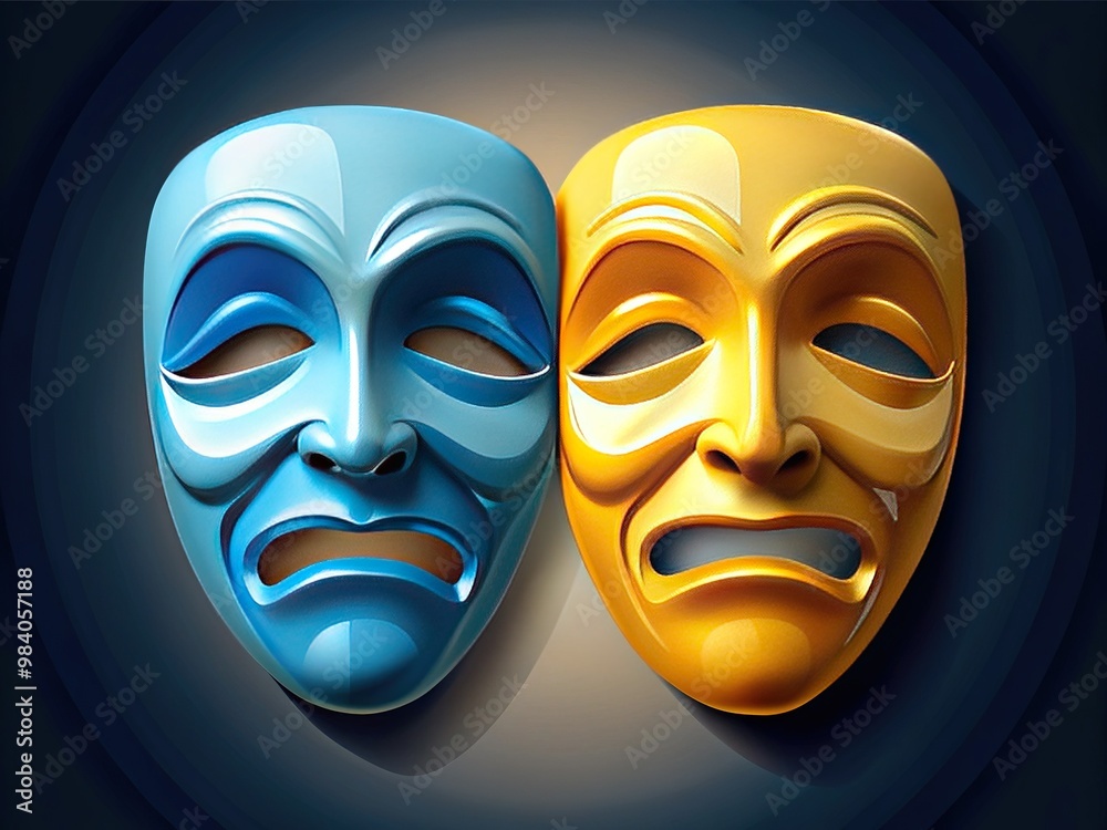 A beaming smile conceals tears of despair, a symphony of emotions ...