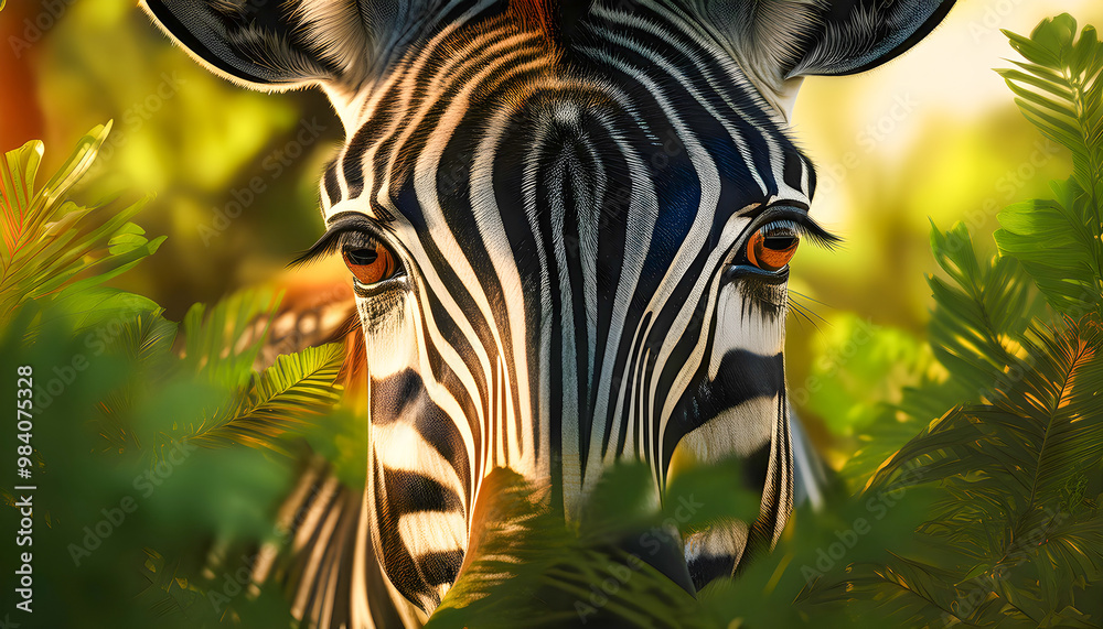 Ilustración de Stock Ojos y mirada de la naturaleza, Cebra. Animales ...