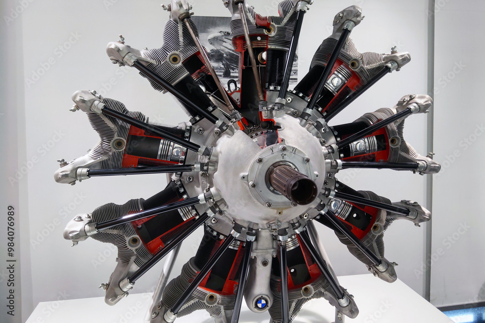 Munich, Germany, August 25, 2024: Radial Aircraft Engine on Display in ...