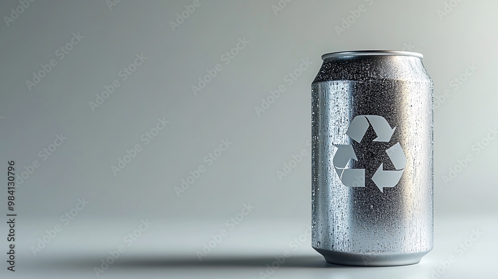An aluminum can flattened and placed on a white background, showcasing ...