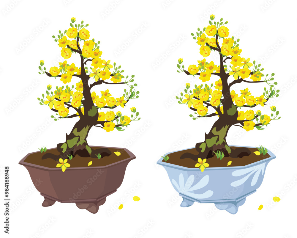Ochna integerrima vector. Ochna flower tree clip art. Vietnam ...