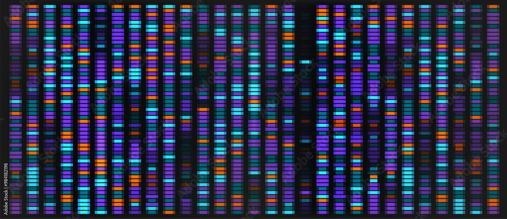 Dna Sequencing Vector Map Genetic Chromosome Data Visualization With Pattern Background