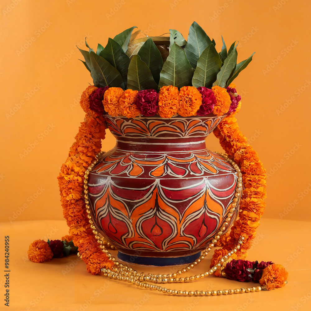High-Resolution Photo of a Kalash: Traditional Indian Ceremonial Pot ...