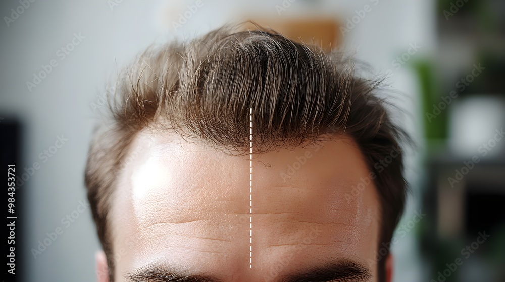 Detailed comparison of a man's hairline, showing the transformation ...