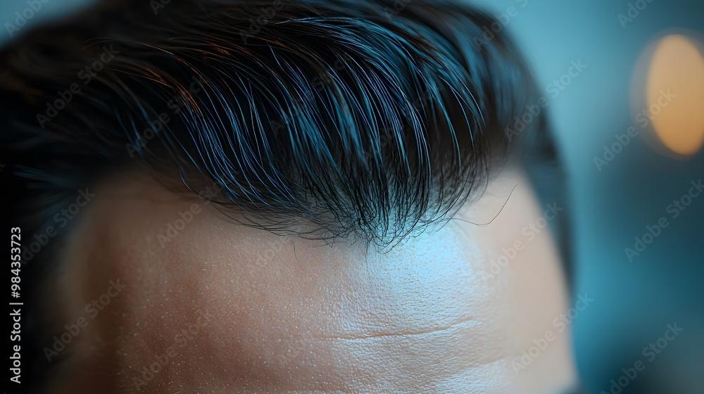 Detailed comparison of a man's hairline, showing the transformation ...