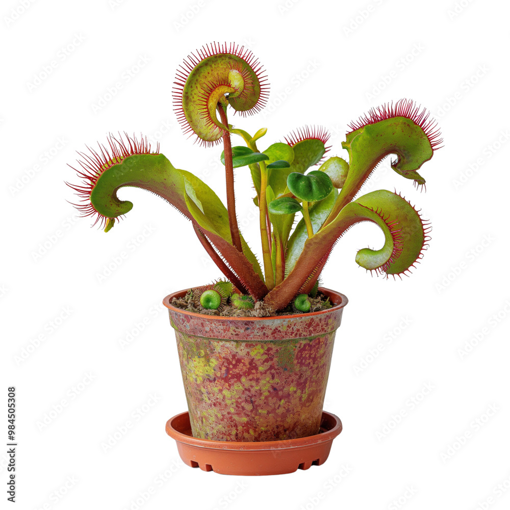 Flycatcher plant, dionea predator in a pot, transparent background, PNG ...