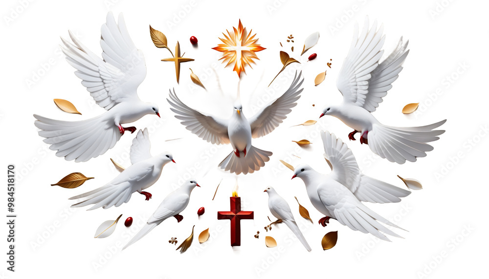 symbol pentecost holy religious abstract confirmation dove spirit ...