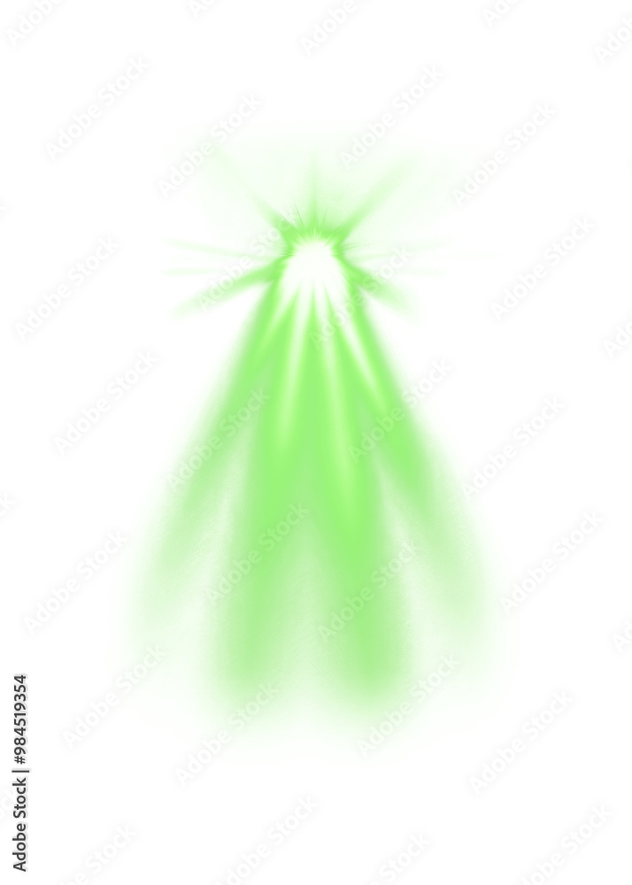 Ray lens flare png green light effect sticker, transparent background ...