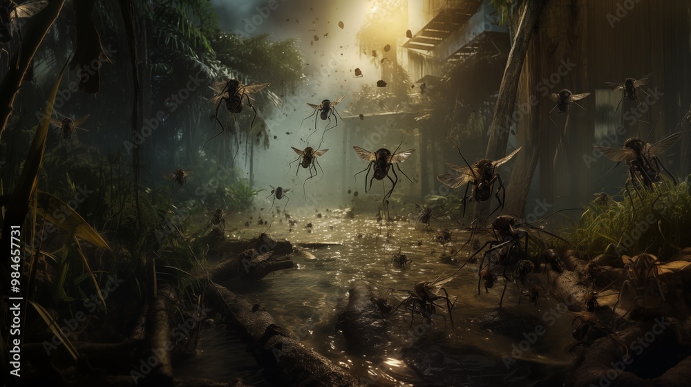generative ai illustration, Insect Bites Capture the aftermath of ...